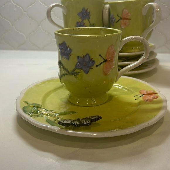 Kitchen | Sweet Garden Motifs Flit Across This Stoneware Kitchen ...